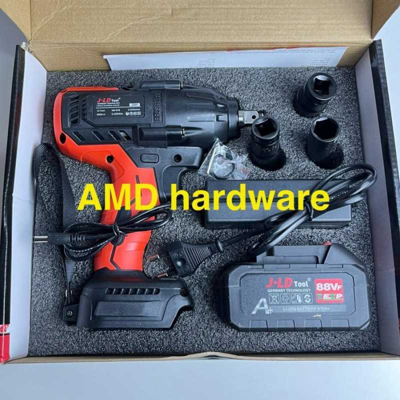 Jual Mesin Impact Wrench Cordless Torsi Besar 650nm Baterai 88v 1/2 ...