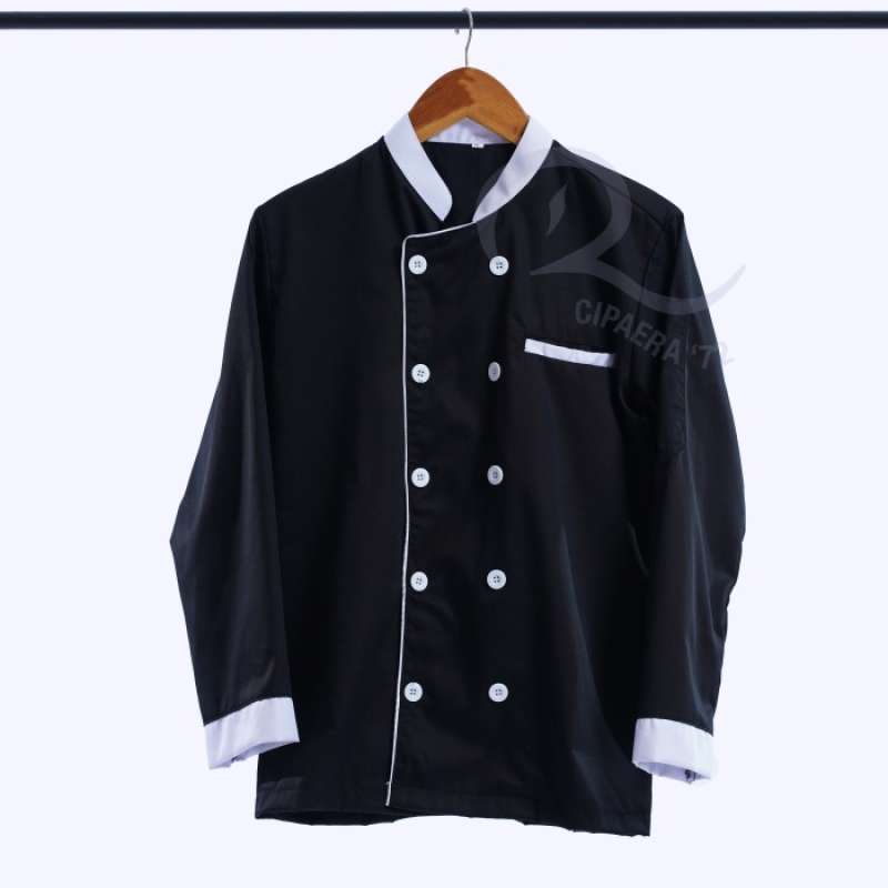 Jual Baju Koki/chef Lengan Panjang - Hitam Xl Di Seller Wd_store ...