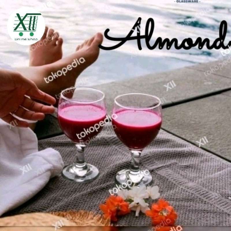 Promo Citinova Almond Wine Glassware Set 6 Pcs Gelas Kaca Tangkai 300 ...