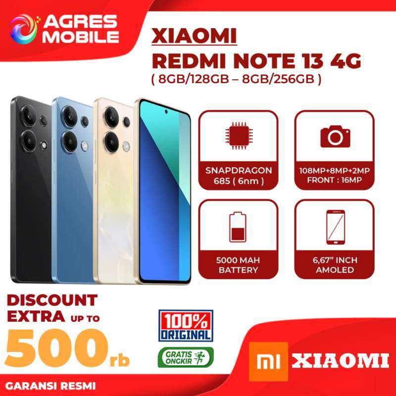 Jual Xiaomi Redmi Note 13 4g 8/128gb-8/256gb Snapdragon 685 6.67inch ...