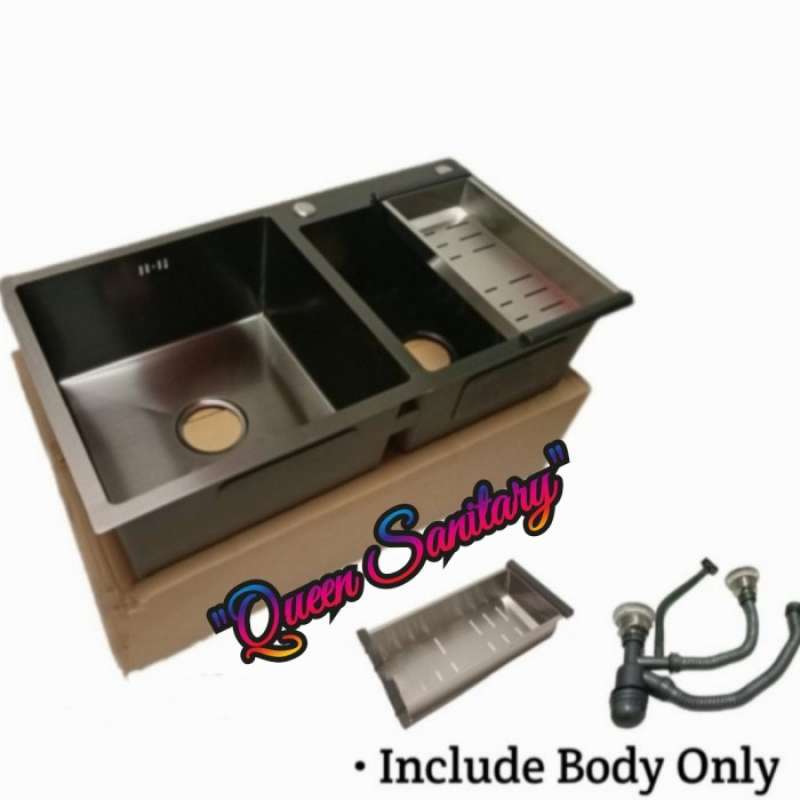 Promo Kitchen Sink Stainless Inobe 8245 Black Bak Cuci Piring 2 Lubang ...