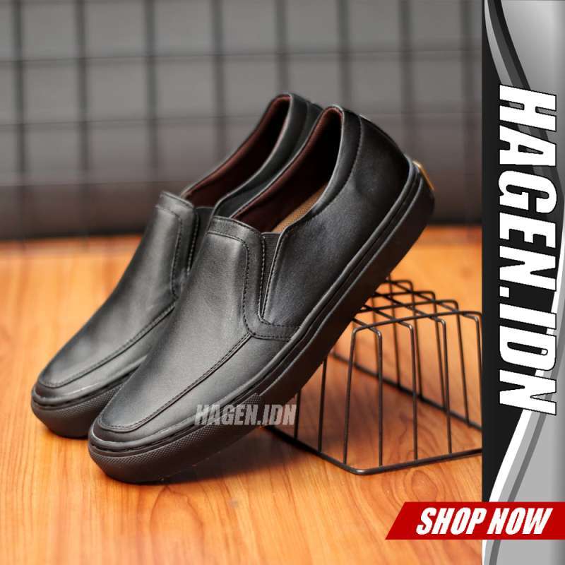 Promo Faster Sepatu Casual Slip On Pria Kulit Asli Simple Original Semi ...