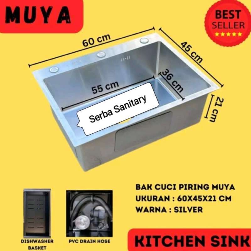 Promo Wastafel Cuci Piring / Kitchen Sink 60x45 Stainless Stell 304 ...