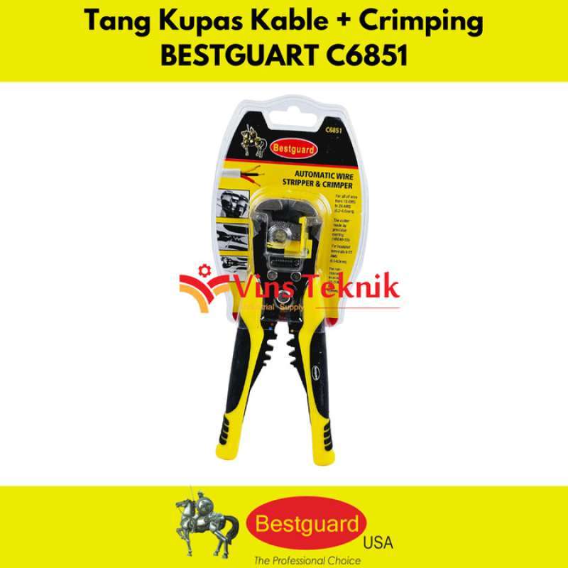 Promo Tang Crimping Bestguard C6851 Automatis Wire Stripper Tang Kupas ...