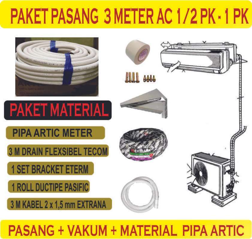 Promo Paket Pasang Ac 1/2 - 1 Pk Diskon 23% Di Seller Berlian Store ...