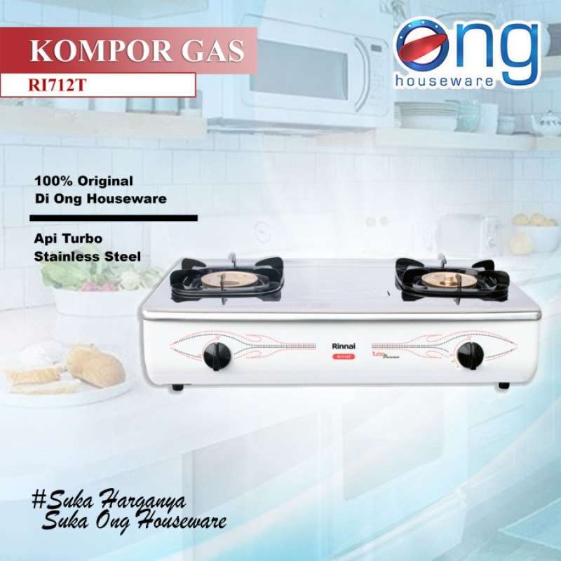 Promo Kompor Gas 2 Tungku Stainless Steel Rinnai Ri712t Ri-712t Diskon ...