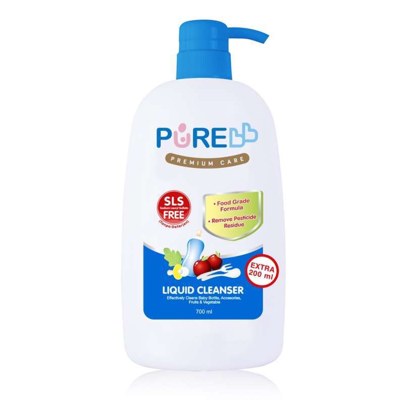 Jual Pure Bb Liquid Cleanser 700ml Pump - Purebb Sabun Cuci Botol Bayi ...