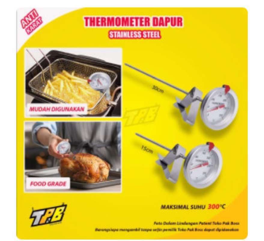 Jual Termometer Minyak Gorengan / Deep Fried Termometer Panjang 20 / 45 ...
