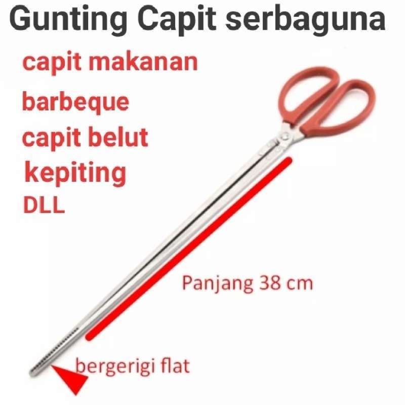 Jual Gunting Capit Tongs Crab Makanan Kue Model Panjang Flat Alat ...