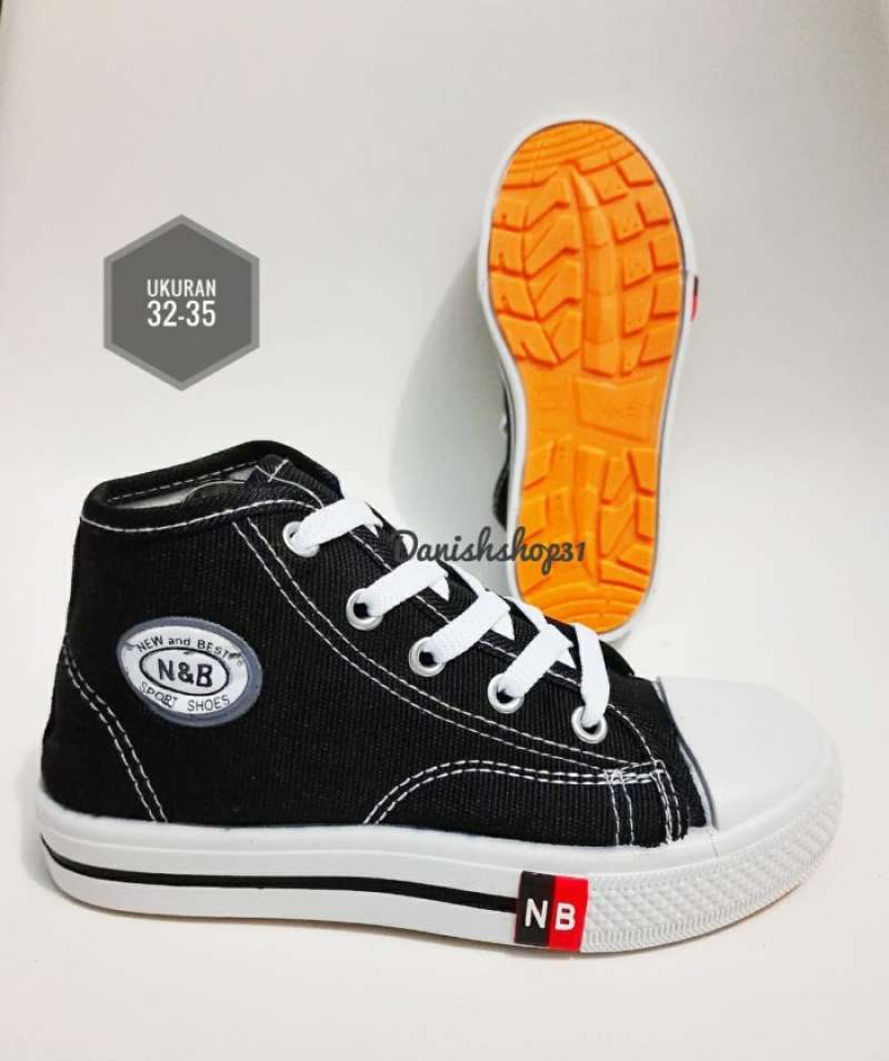 Jual Sepatu Sekolah Nb Hitam Putih Tali Boots Sol Kuning - 41 Di Seller My Lapak 77 - Kedung ...