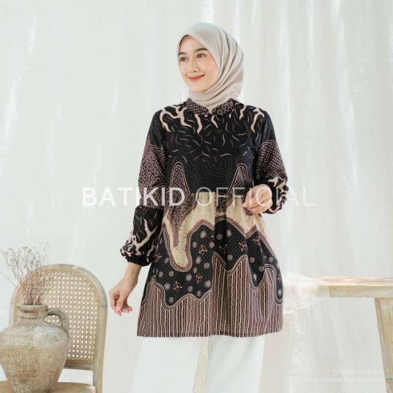 Jual Atasan Batik Wanita Â€” Akar Series Â€” Baju Batik Kerja Hijab ...