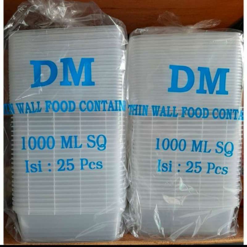 Jual Kotak Makan Persegi 1000ml Box Thinwall Food Container Isi