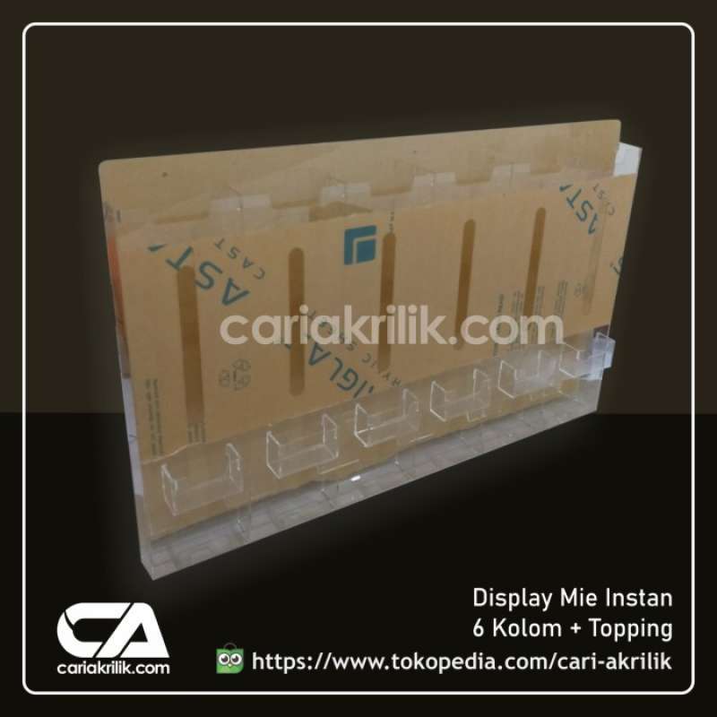 Jual Akrilik Display Mie Instan / 6 Kolom / Rak Toping / Rak Indomie Di ...