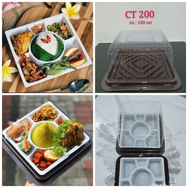 Jual Mika Tumpeng Kotak + Alas Sekat 7 20x20cm/box Tumini Di Seller ...