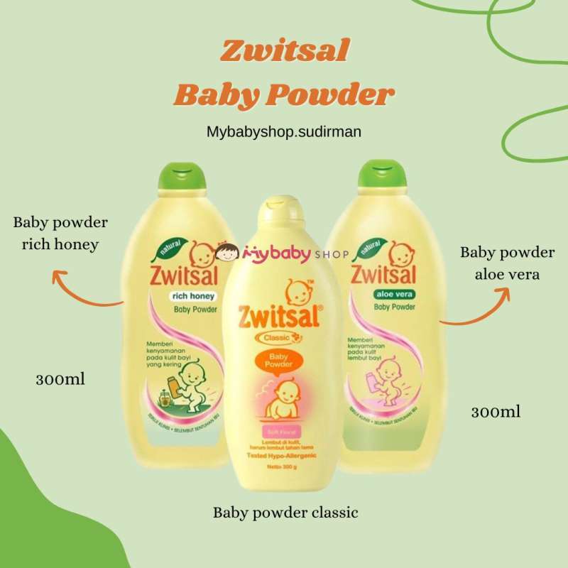 Jual Zwitsal Baby Powder Aloe Vera,classic & Rich Honey 300gr Di Seller ...