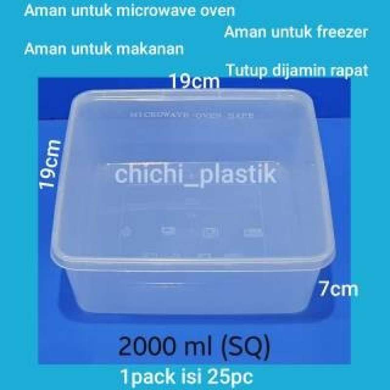 Jual Thinwall Food Container 2000ml / Kotak Bening / Mangkok Plastik ...
