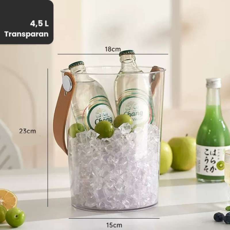 Jual Halu Ember Bir Ice Bucket Ember Es Batu Bahan Plastik Bening ...