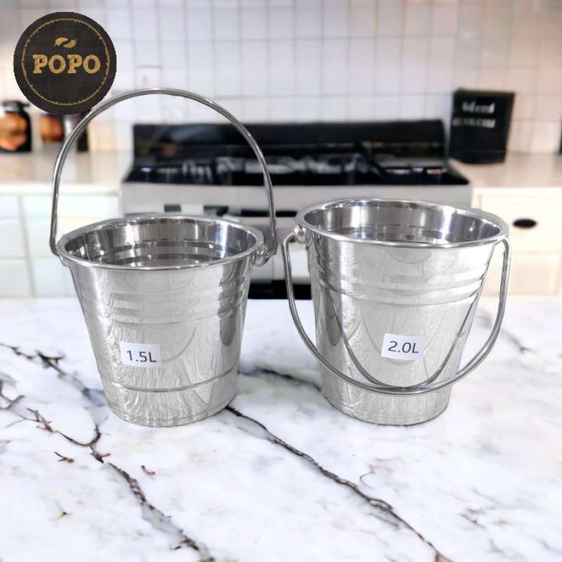 Jual Ice Bucket Stainless Ember Es Batu Tempat Minuman Botol Soft Drink ...