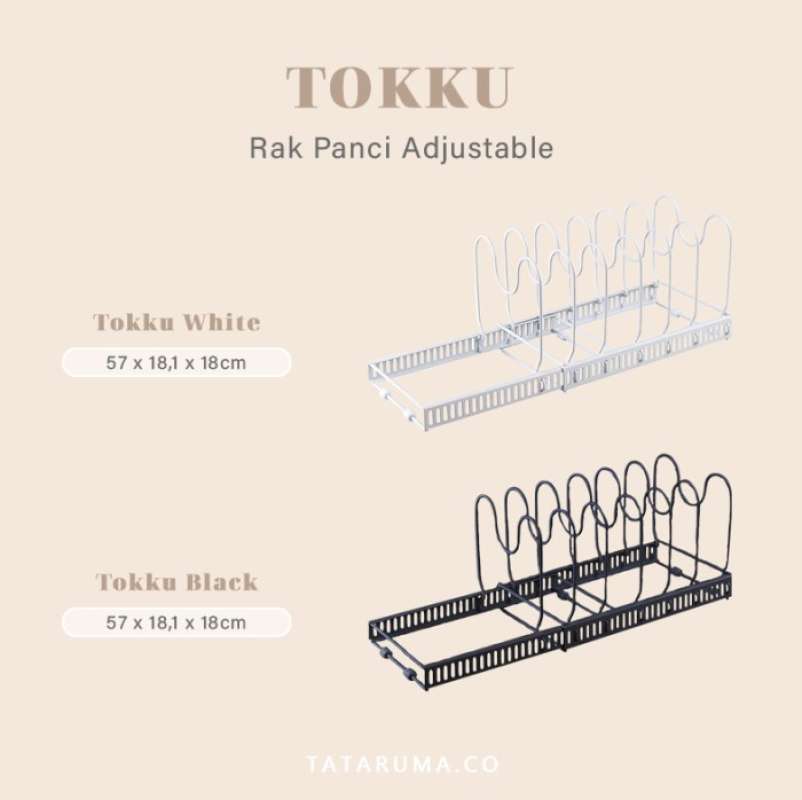 Jual Tokku - Rak Panci Dapur Adjustable Besi Multifungsi - Black Di ...