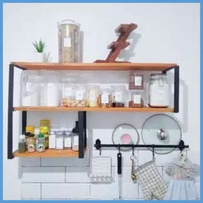 Jual Rak Bumbu Dapur 3susun Serbaguna / Kayu Besi Minimalis Gantung ...