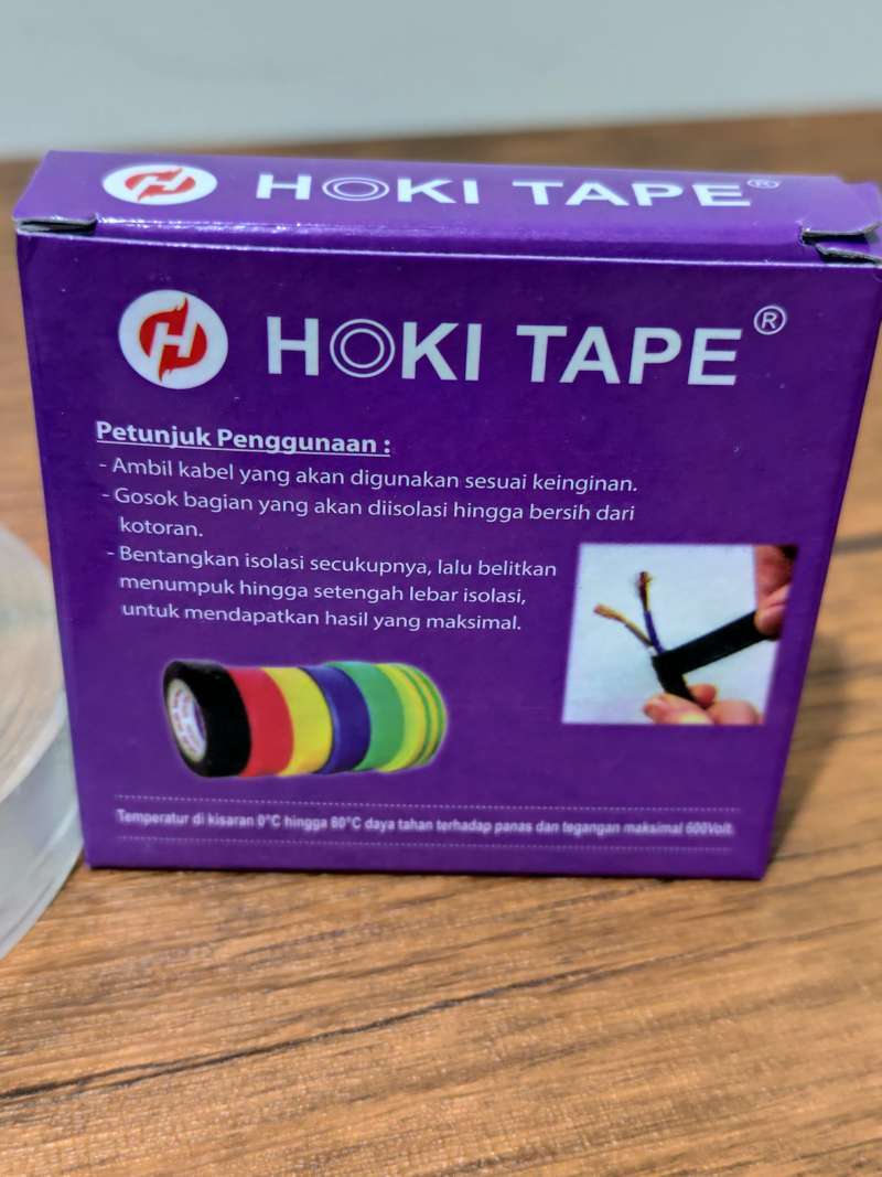 Jual 6 Roll Isolasi / Solasi Listrik Pvc Hoki Tape 18mm X 20 Yard Tahan ...
