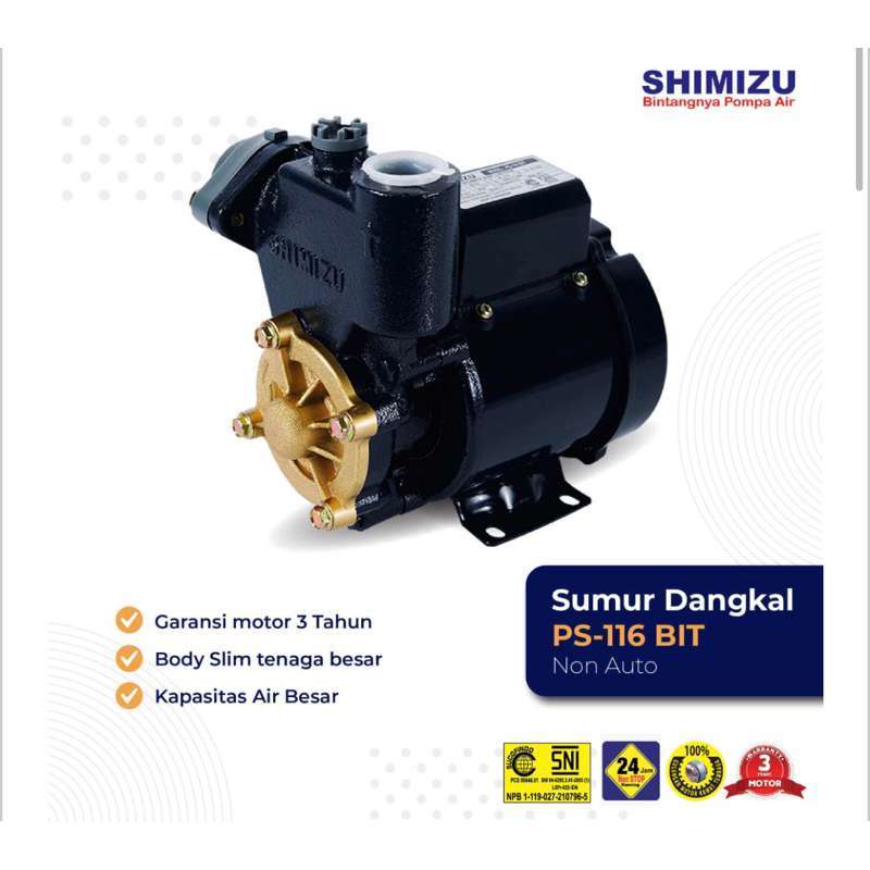 Jual Pompa Air Shimizu Non Otomatis Ps 116 Bit Di Seller Setia Budi ...
