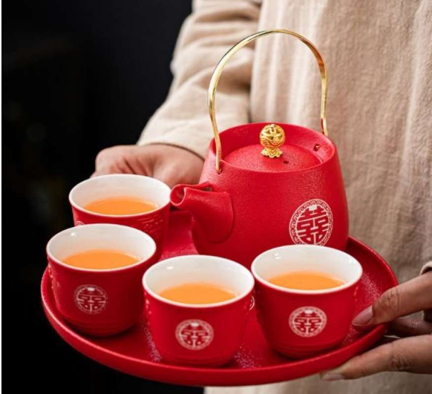 Jual Tea Set For Tea Pai / Wedding / Sangjit- Teko Dan Cangkir Tea Pai ...