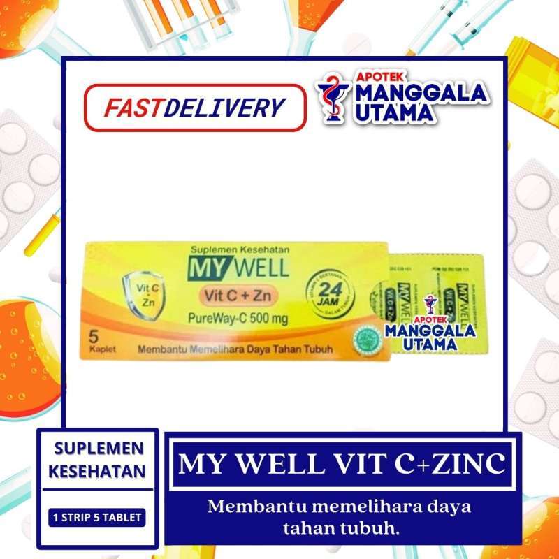 Jual My Well Vit C Plus Zinc 1 Amplop (strip) Isi 5 Kaplet Di Seller ...