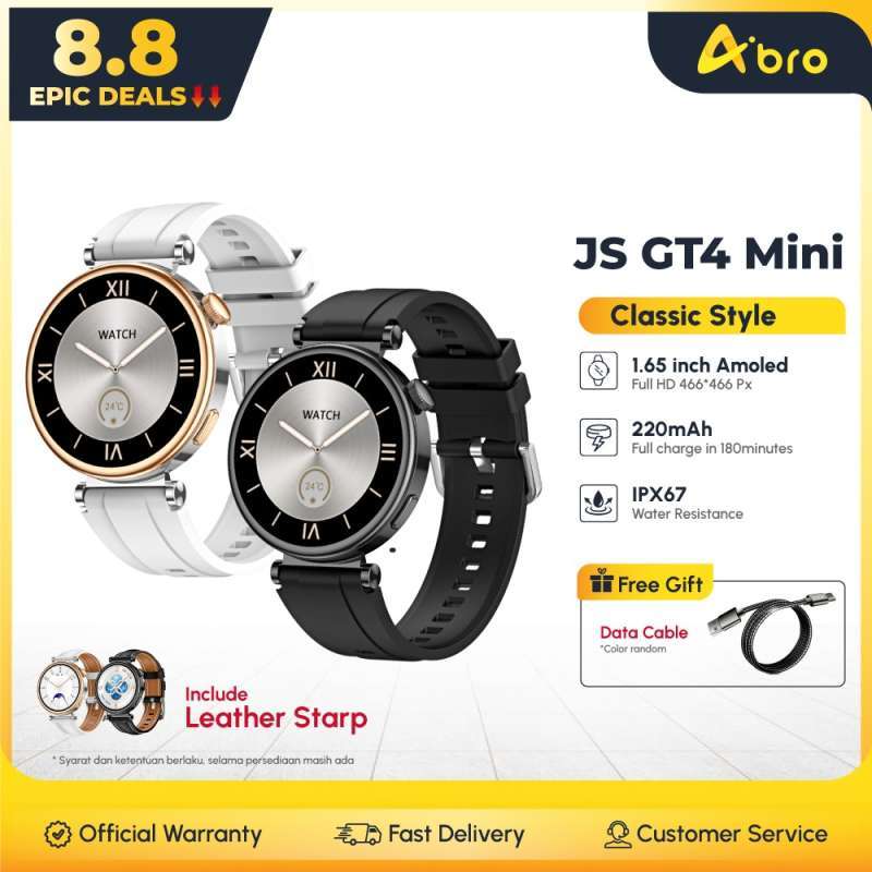Jual Aibro Js Gt4 Mini Smart Watch Jam Running Pria 1.67 Inch Full Ipx67 Water Resistance Screen ...