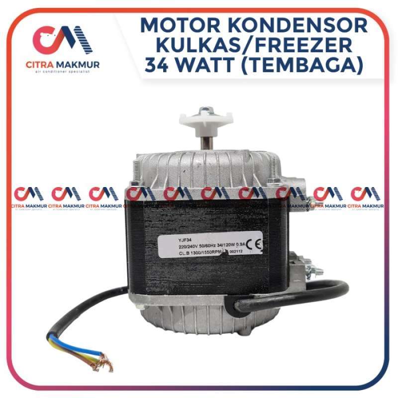 Promo Motor Kondensor 34 Watt Kulkas Showcase Freezer Fan Dinamo Kipas ...