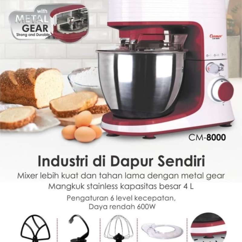 Promo Cosmos Cm-8000 Professional Stand Mixer 4 L Cm8000 Pengaduk ...