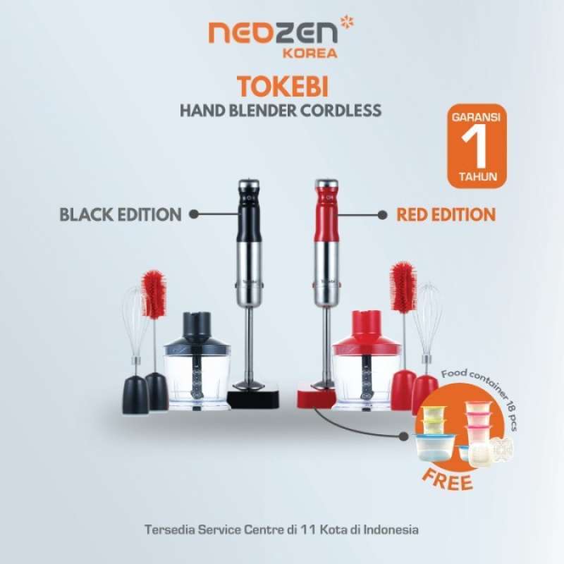 Promo Tokebi Hand Blender Cordless - Red & Black Bermutu Diskon 23% Di ...