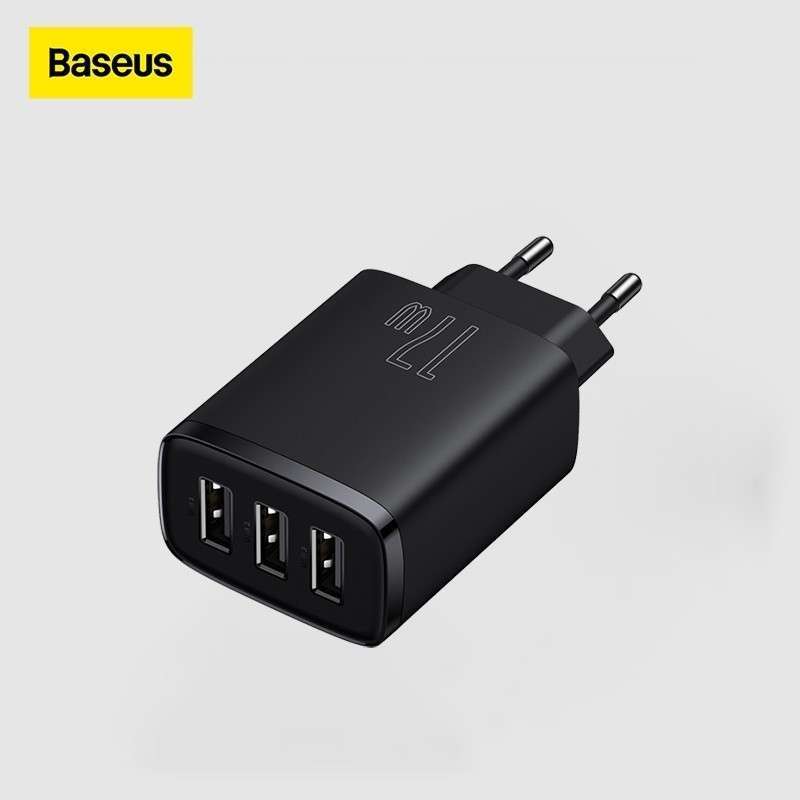 Jual Baseus Charger Adaptor Compact 17w 3.4a 3 USB Port Kepala Adapter ...