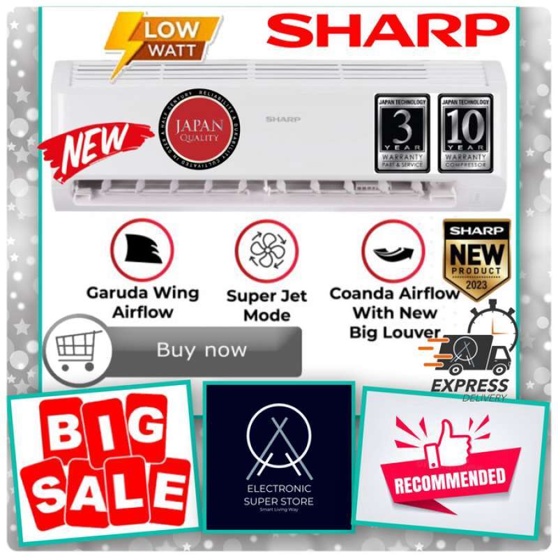 Promo Ac Sharp 1/2 Pk Standard Ah-a5bey A5bby 5bey Super Low Watt Jet Cooling Sharp Ac 0.5pk ...