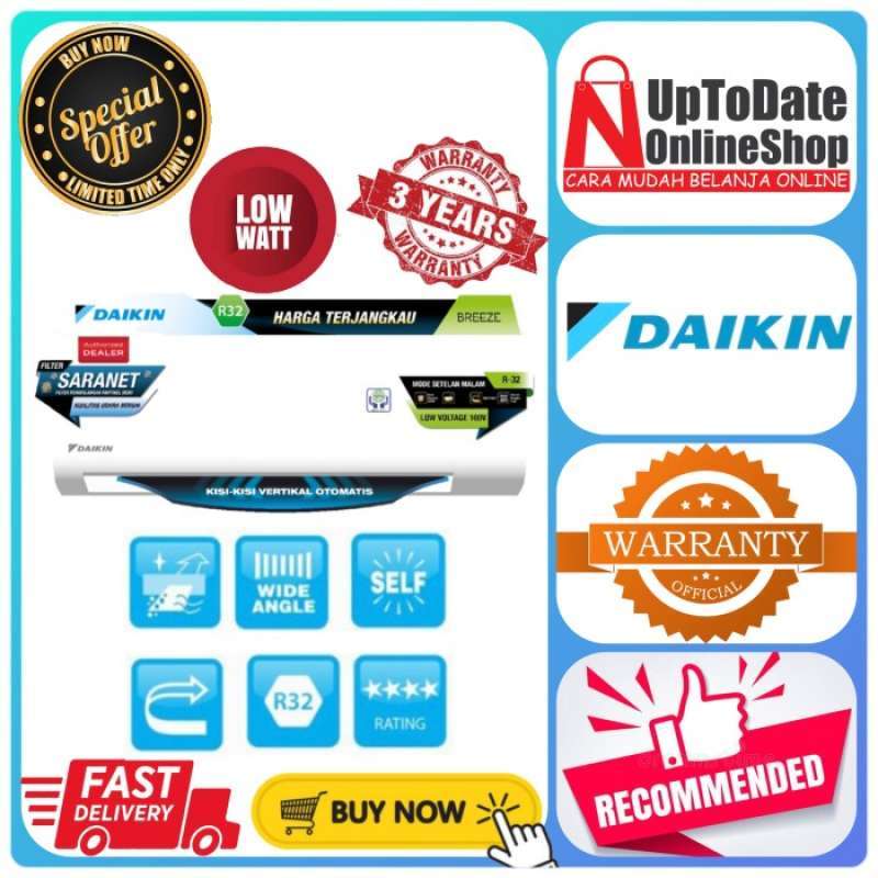 Promo Ac Daikin Standard 1 Pk Ftp25av14 Fast Cooling R32 Malaysia ...