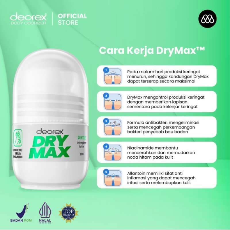 Promo Deorex Drymax Antiperspirant Deodorant Roll On 30ml Solusi ...