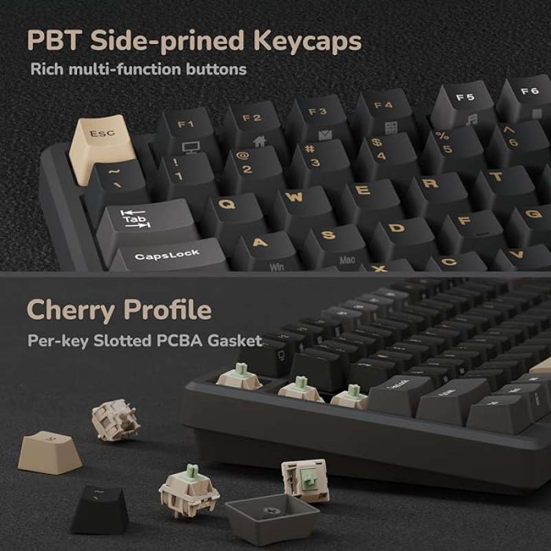 Jual Royal Kludge Rk M75 Wireless Mechanical Keyboard Tri Mode 75% Knob ...