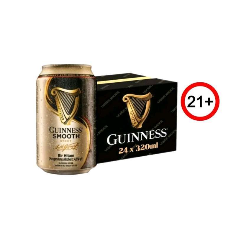 Jual Guinness Smooth Beer Bir Hitam Kaleng 1 Karton (24 X 320ml) Di ...