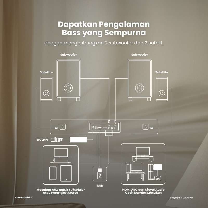 Jual Simbadda Cst 907n+ Poseidon Bass Soundbar Dual Subwoofer Speaker ...