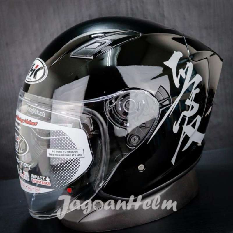 Promo Nhk Helm R1 Max Kanji #1 | Black Silver | Double Visor Diskon 6% ...