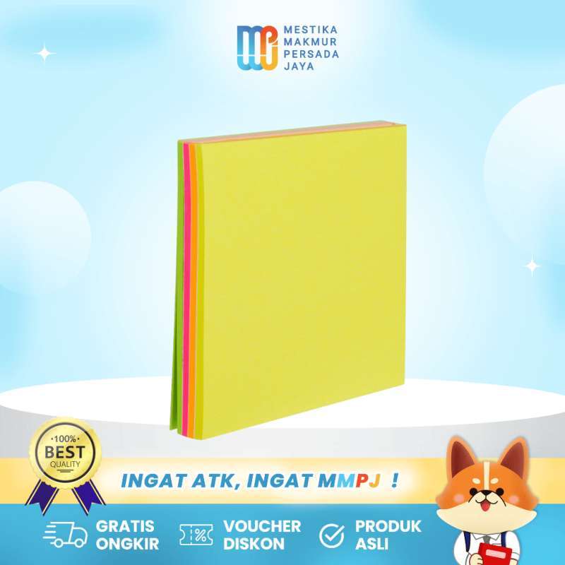 Jual Deli Sticky Note Isi 25 Lembar Ukuran 76×76mm Neon Colour Di ...