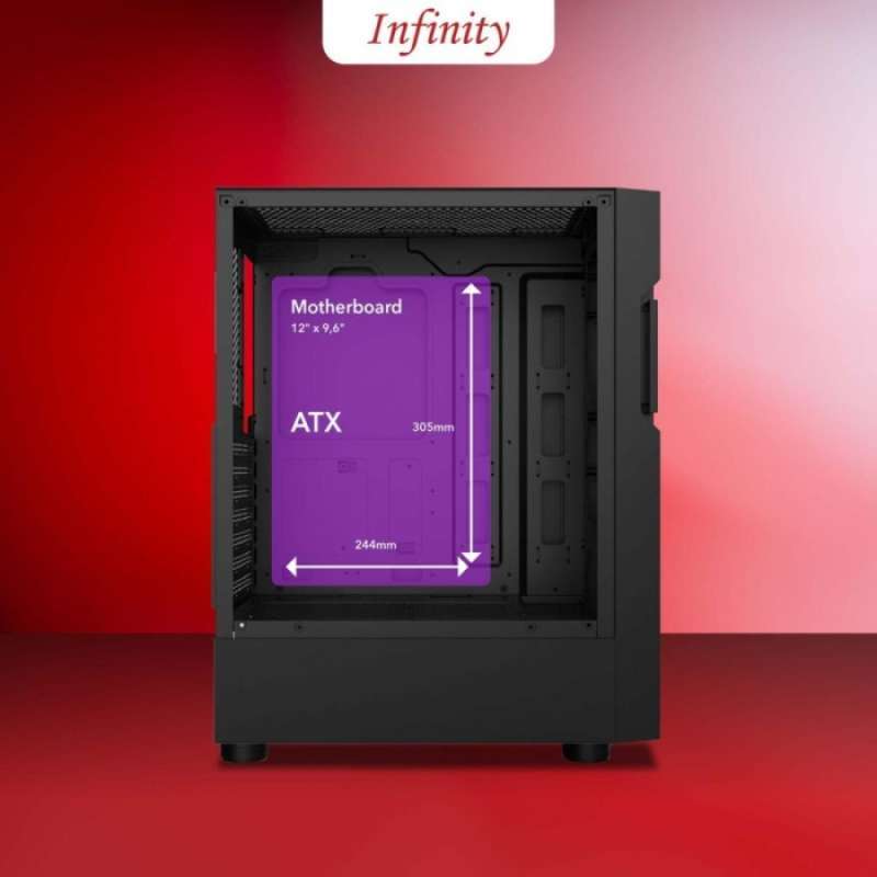 Jual Infinity Nebula V6 Pc Gaming Case Casing Atx Include 3fan 15 Titik ...