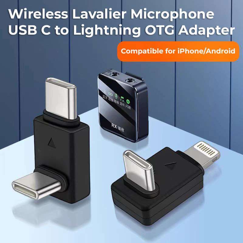 Jual Adapter USB Type C To Lightning L-shaped Lavalier Microphone Male ...