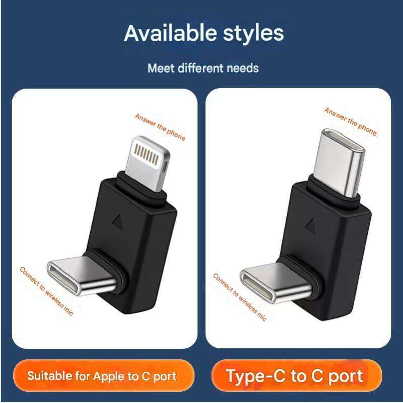 Jual Adapter USB Type C To Lightning L-shaped Lavalier Microphone Male ...