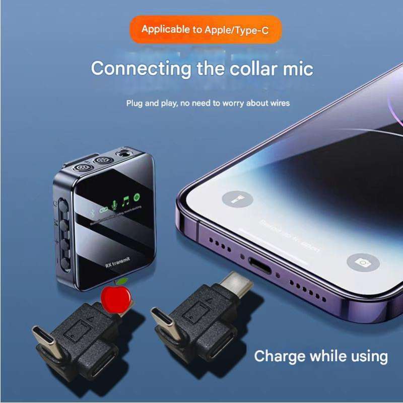 Jual Adapter USB Type C To Lightning L-shaped Lavalier Microphone Male ...