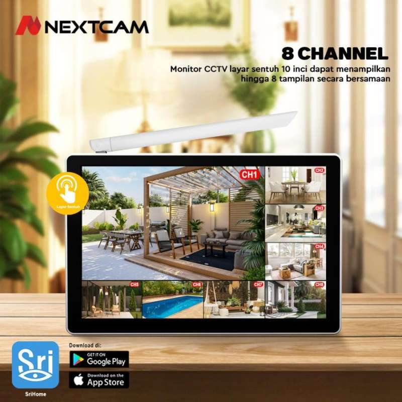 Promo Nextcam Paket Cctv 8 Channel 4 Kamera 5mp Nvr Plus Monitor Layar ...