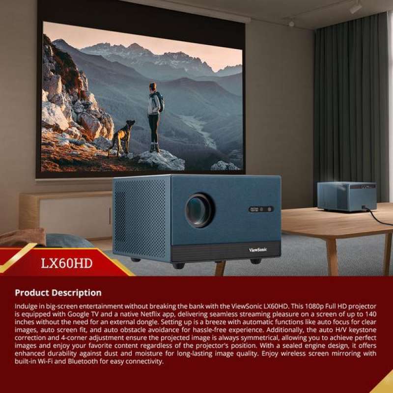 Jual Viewsonic Lx60hd 1080p Smart Led Projector With Built-in Google Tv ...
