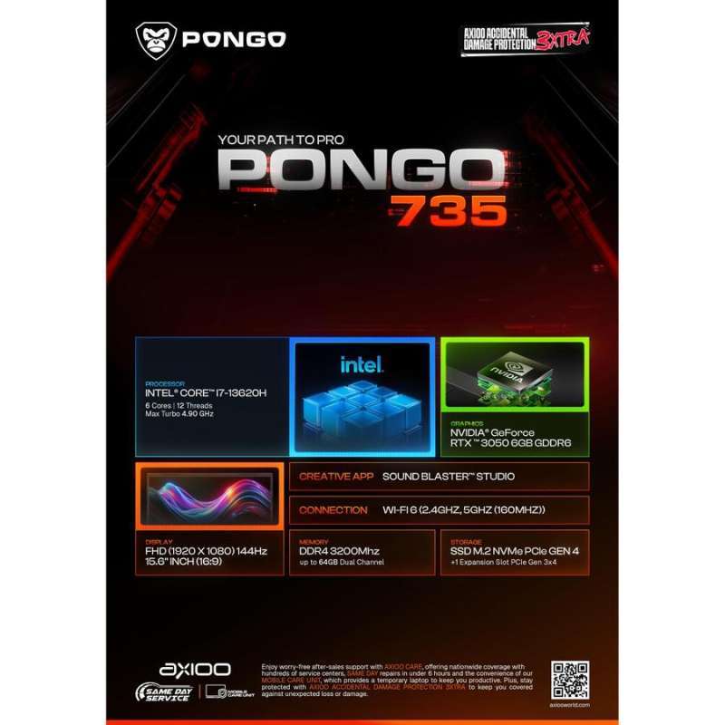 Promo Axioo Pongo 735 Core I7 13620h 16gb 512gb Rtx 3050 6gb Windows 11 ...
