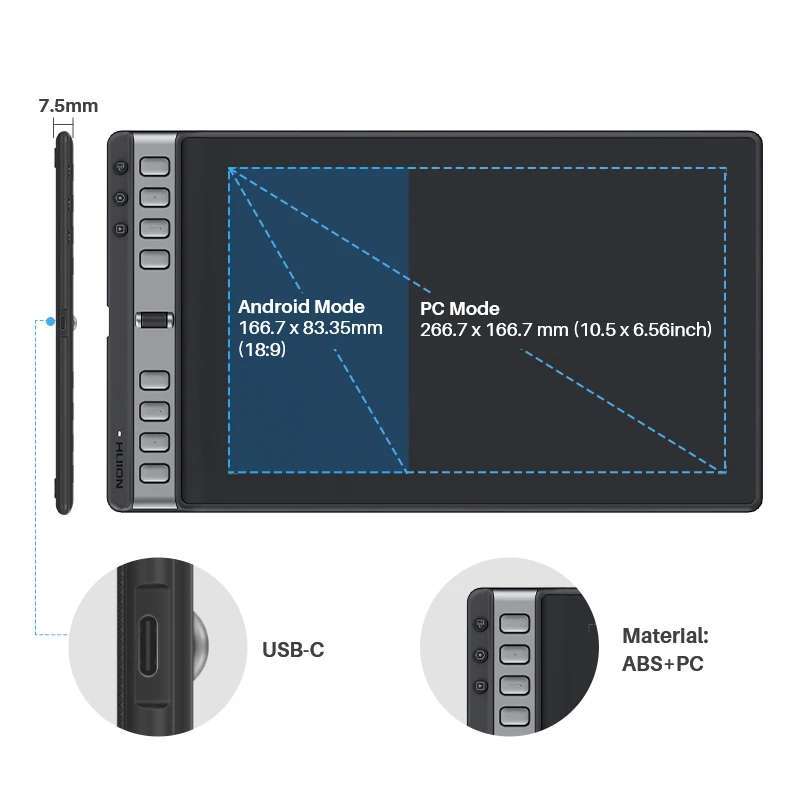 Promo Huion Inspiroy 2 L Graphics Tablet Drawing H1061p Pentech3.0 ...