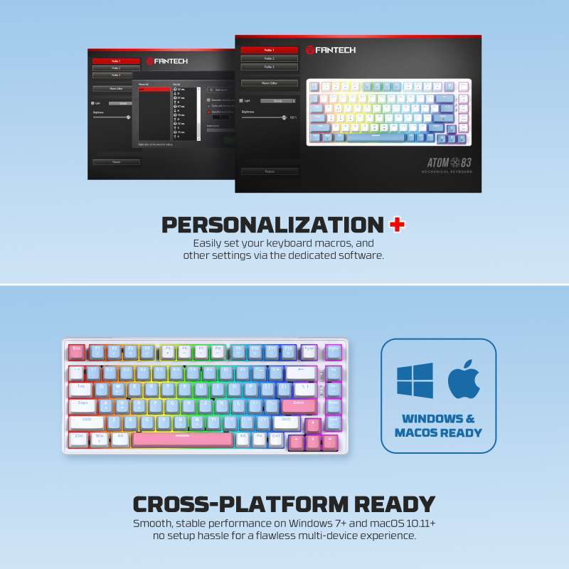 Promo Fantech Atom X83 Mk612 Keyboard Mechanical Gaming Hotswap 3 pin ...